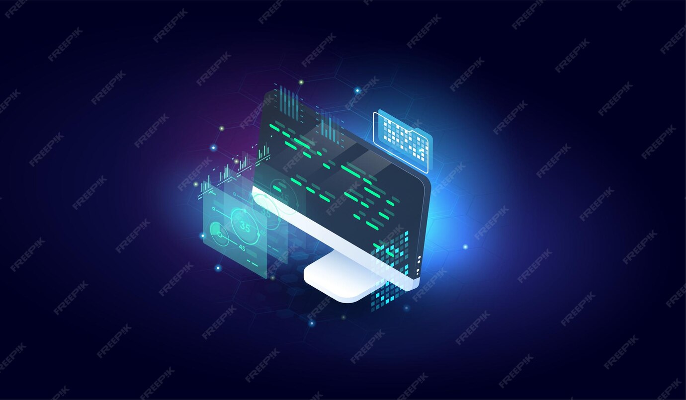 Premium Vector | Software programming coding concept program or web developer coding on computer ...