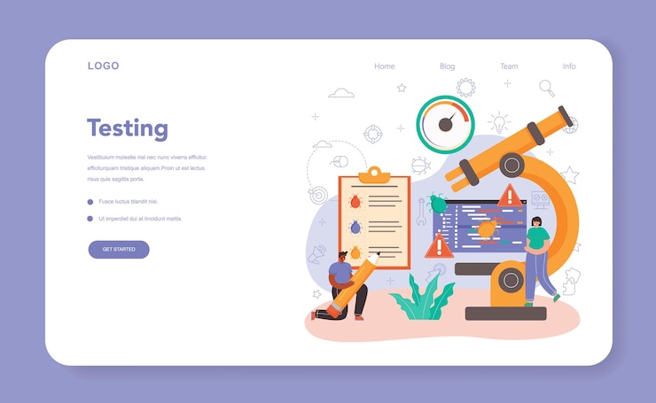 Premium Vector | Software tester web banner or landing page ...