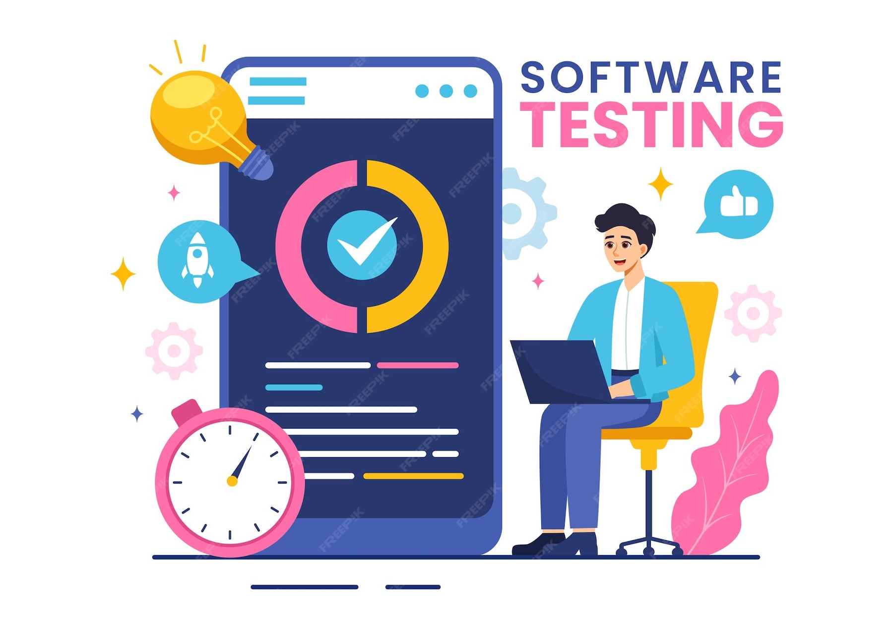 Premium Vector Software Testing Vector Illustration Featuring