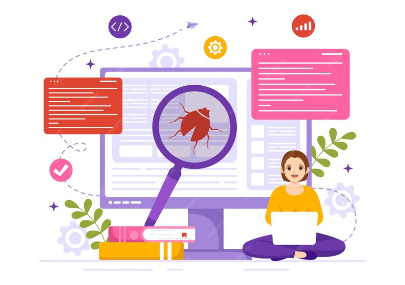 Premium Vector Software Testing Vector Illustration With Application