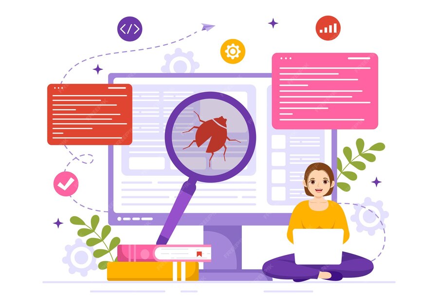 Premium Vector Software Testing Vector Illustration With Application