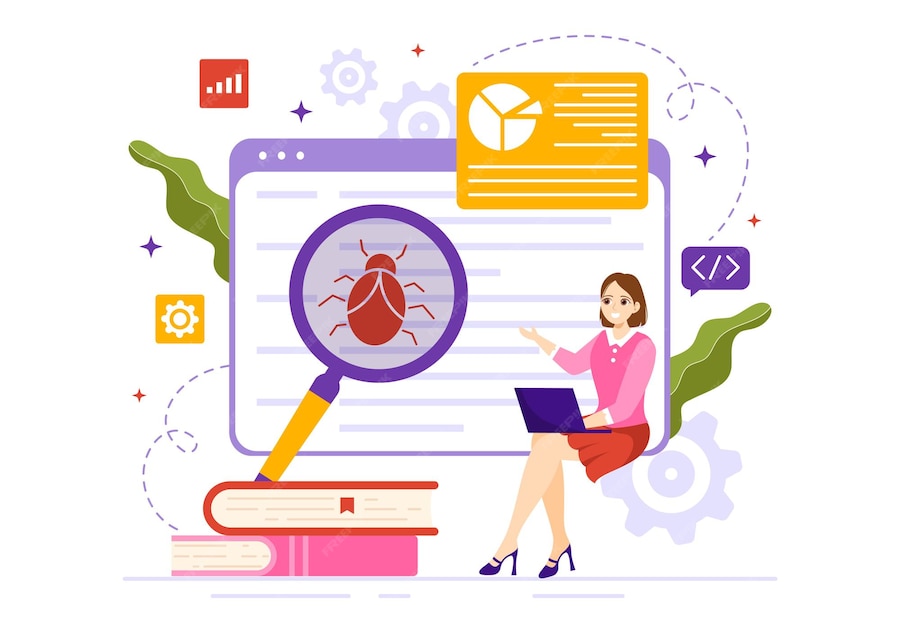 Premium Vector | Software Testing Vector Illustration with Application ...