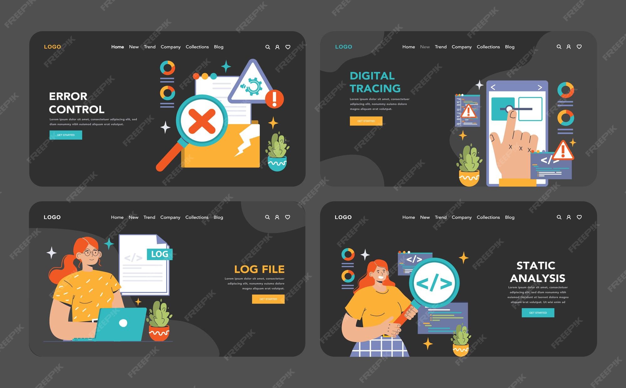 Premium Vector | Software testing web banner or landing page dark or ...