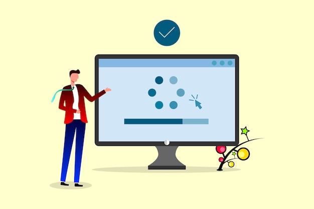 Premium Vector | Software upgrade and installation program Premium Vector | Software upgrade and installation program