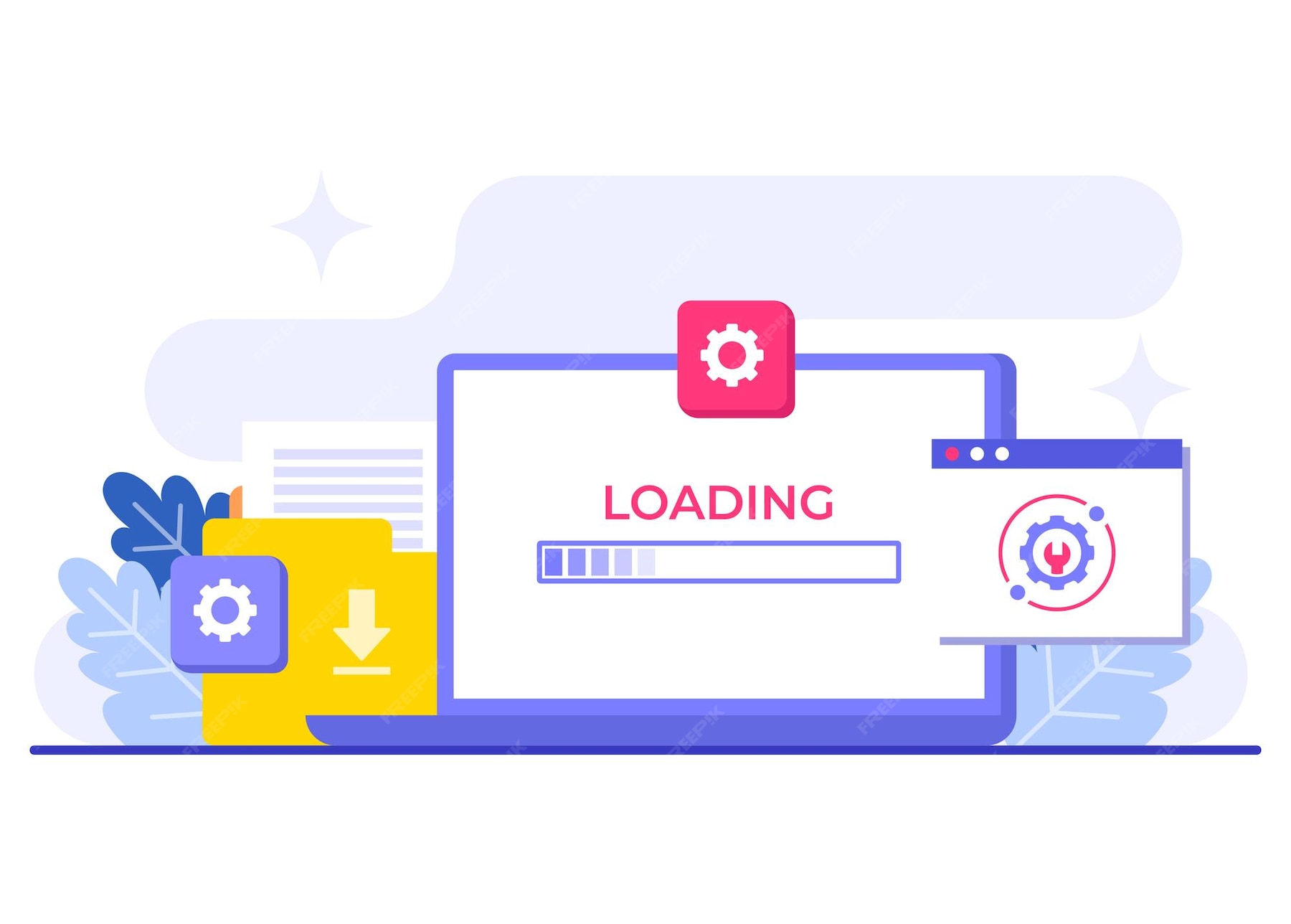 Premium Vector | Software upgrade process on device Loading bar on the screen Loading speed Fast ...