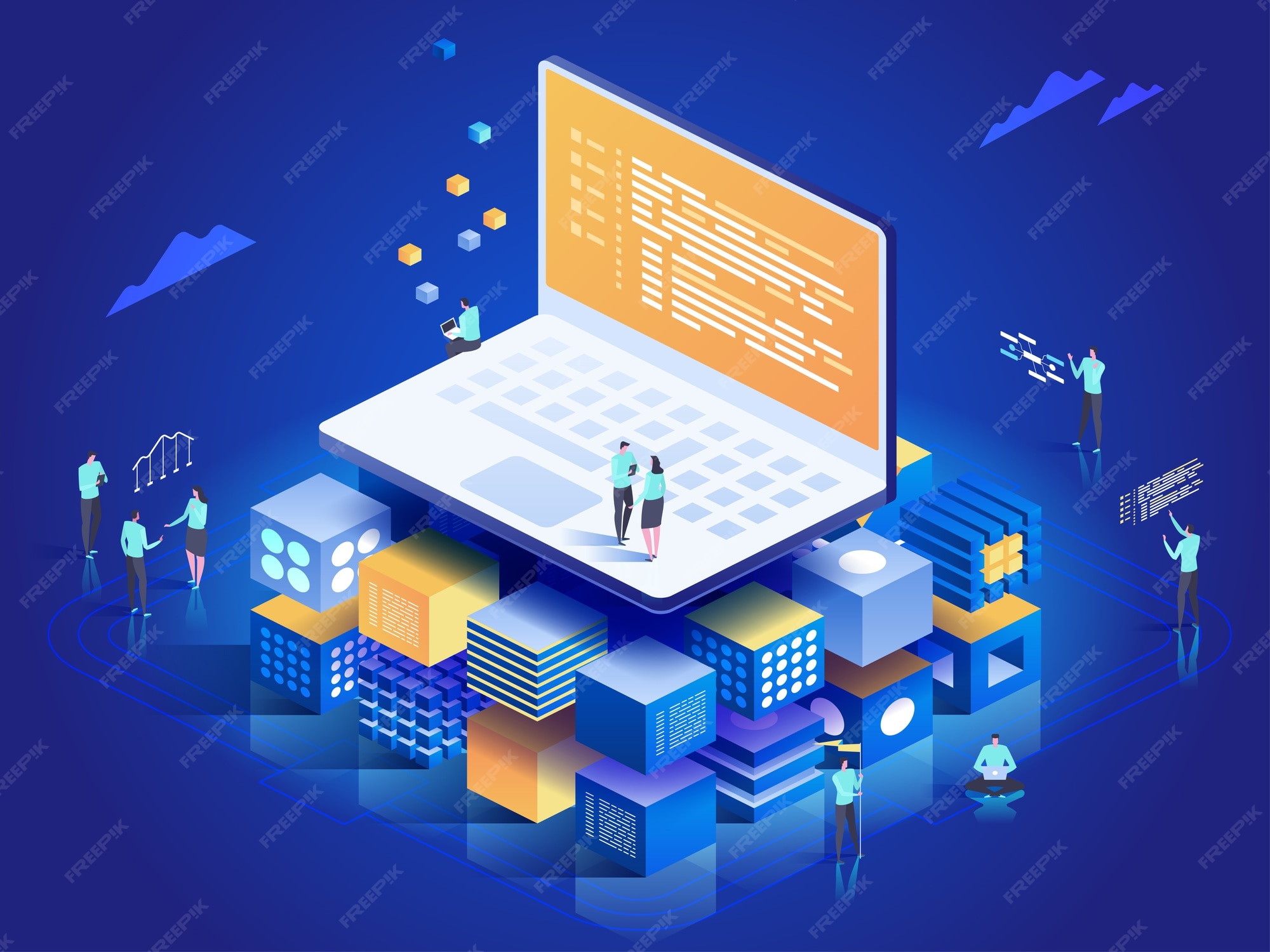 Premium Vector | Software, web development, programming concept. People ...