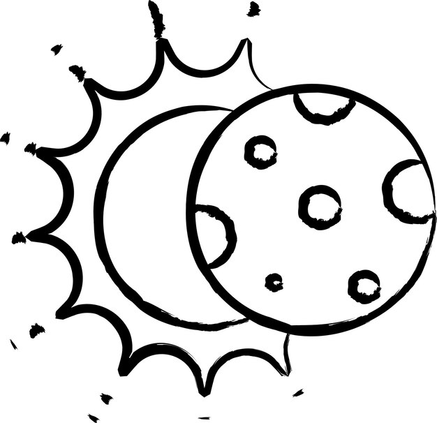 Premium Vector | Solar eclipse hand drawn vector illustration Premium Vector | Solar eclipse hand drawn vector illustration