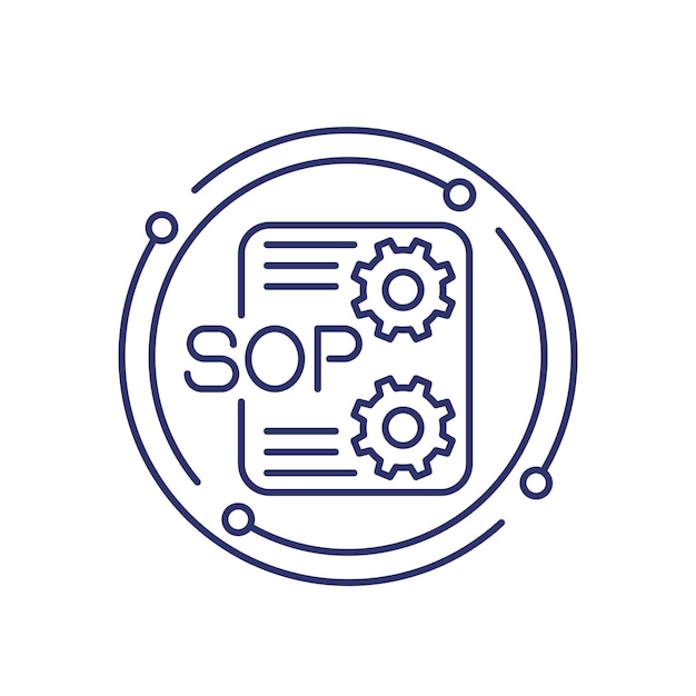 SOP-pictogram Standard Operating Procedure lijn vector ontwerp ... SOP-pictogram Standard Operating Procedure lijn vector ontwerp ...