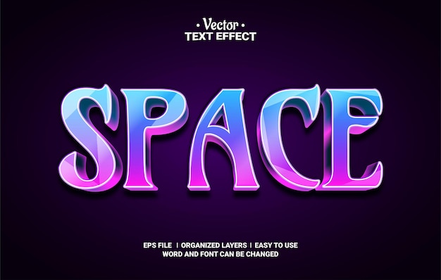 Premium Vector | Space editable vector text effect Premium Vector | Space editable vector text effect