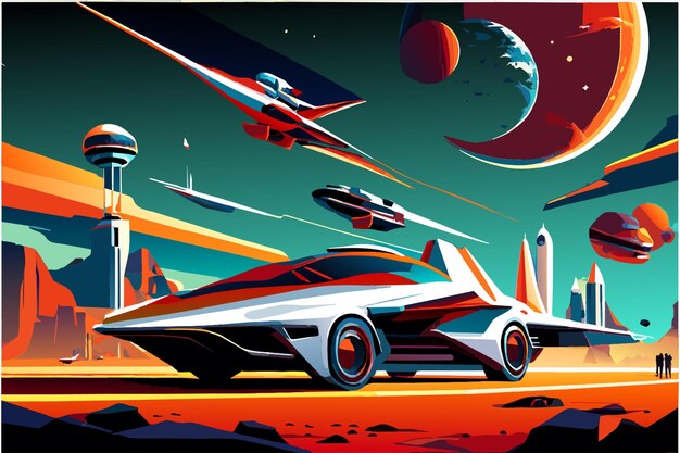 Space tourism vehicles vector illustration | Premium AI-generated vector Space tourism vehicles vector illustration | Premium AI-generated vector