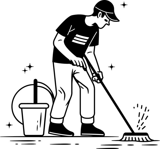 Sparkling Solutions Cleaning Floor Vector Design Spotless Shine Man ... Sparkling Solutions Cleaning Floor Vector Design Spotless Shine Man ...