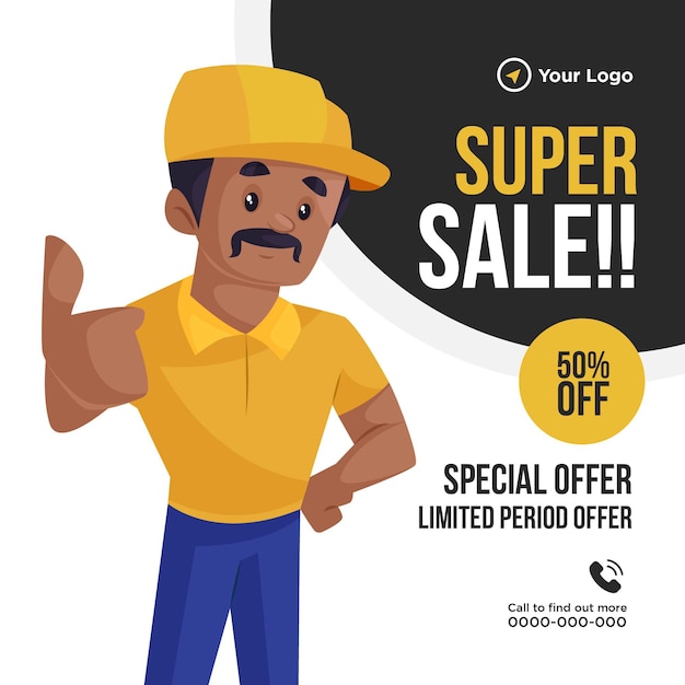Premium Vector Special Offer Super Sale Banner Design Template