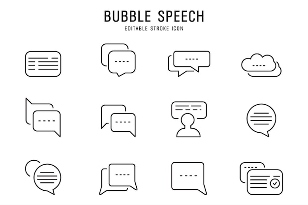 Premium Vector | Speech bubble icon set minimalist style Premium Vector | Speech bubble icon set minimalist style