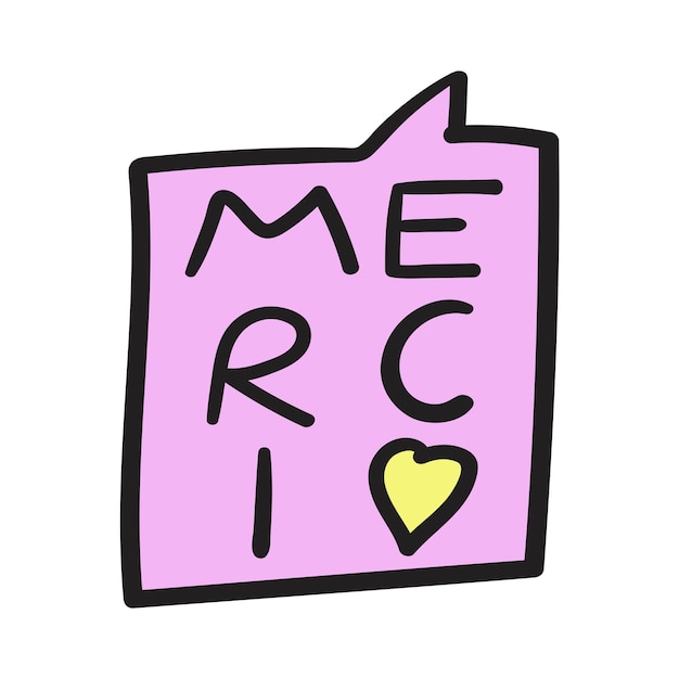 Premium Vector | Speech bubble with word merci french language thank ... Premium Vector | Speech bubble with word merci french language thank ...