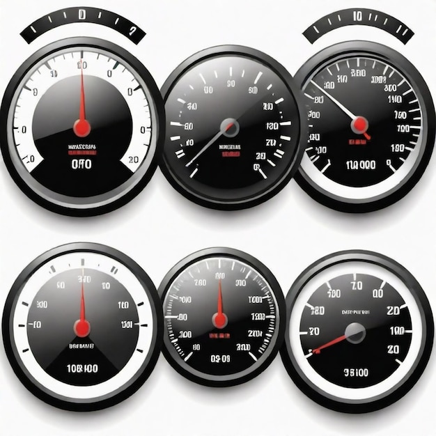 Speedometer detailed vector set | Premium AI-generated vector Speedometer detailed vector set | Premium AI-generated vector