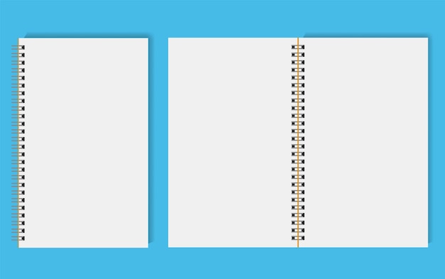 Premium Vector | Spiral blank open notebook closed white open book on a ... Premium Vector | Spiral blank open notebook closed white open book on a ...