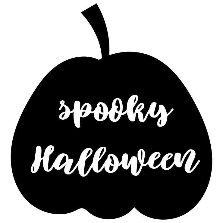 Premium Vector | Spooky halloween - lettering on pumpkin silhouette ... Premium Vector | Spooky halloween - lettering on pumpkin silhouette ...
