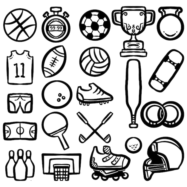 Premium Vector | Sport Hand Draw Doodle Art Premium Vector | Sport Hand Draw Doodle Art