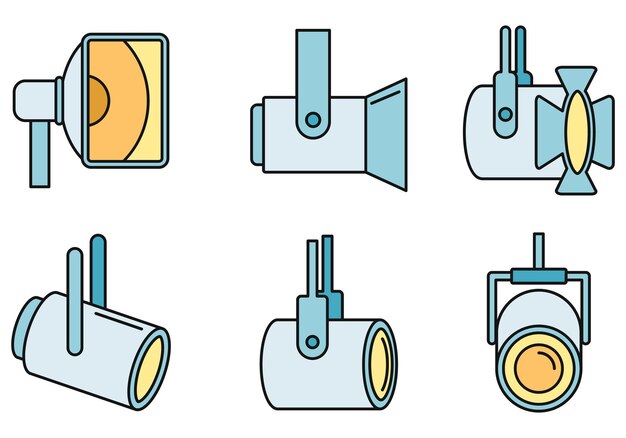 Premium Vector | Spotlight lamp icons set outline set of spotlight lamp ... Premium Vector | Spotlight lamp icons set outline set of spotlight lamp ...