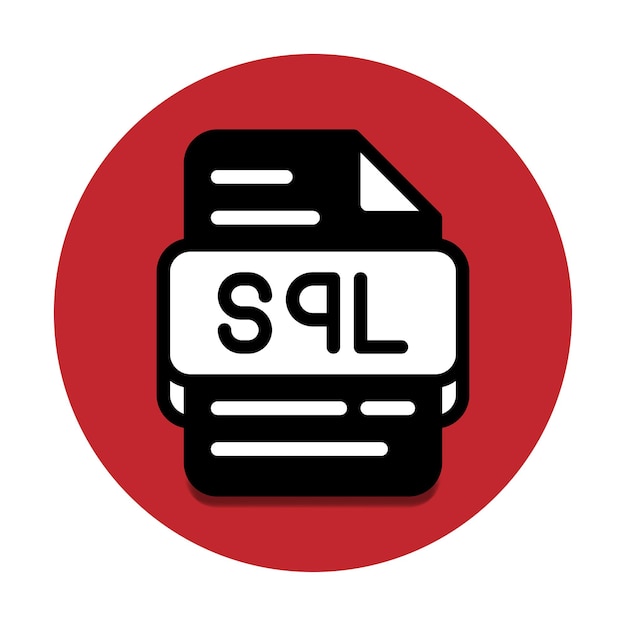 SQL 파일 유형 데이터베이스 아이콘 문서 파일 및 형식 확장 기호 아이콘은 빨간색 고체 스타일입니다. | 프리미엄 벡터 SQL 파일 유형 데이터베이스 아이콘 문서 파일 및 형식 확장 기호 아이콘은 빨간색 고체 스타일입니다. | 프리미엄 벡터