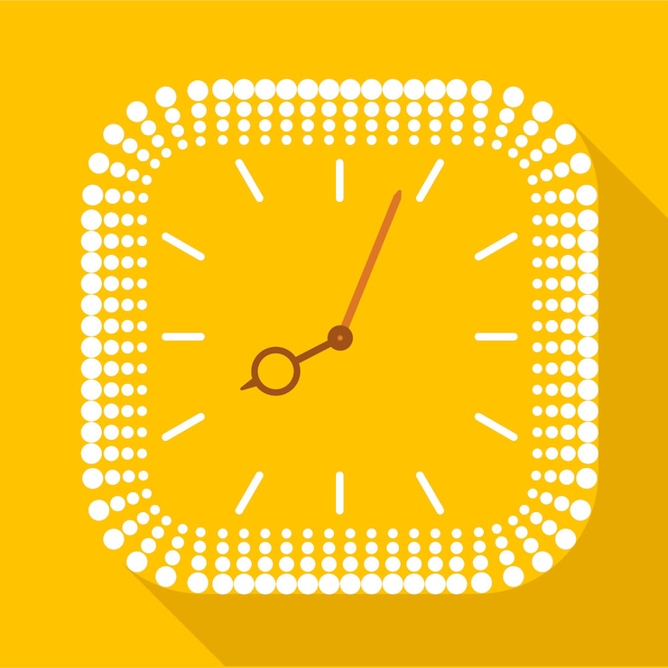 Premium Vector Square Clock Without Numbers Icon Flat Illustration Of Square Clock Without