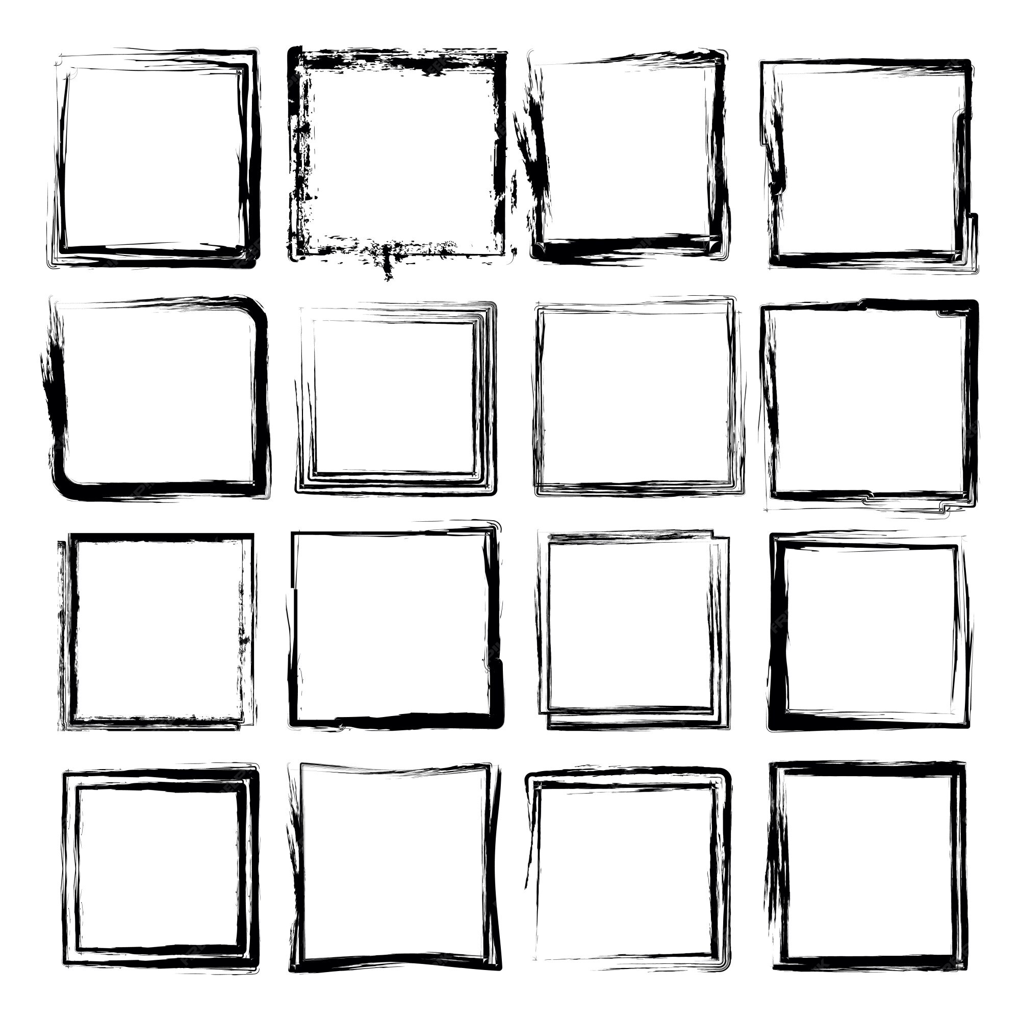 Premium Vector | Square frame with grunge texture vector set Premium Vector | Square frame with grunge texture vector set