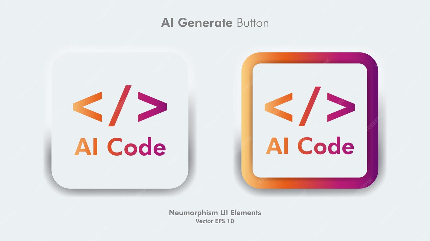 Premium Vector | Square generative coding AI button user interface Artificial intelligence UI UX ...