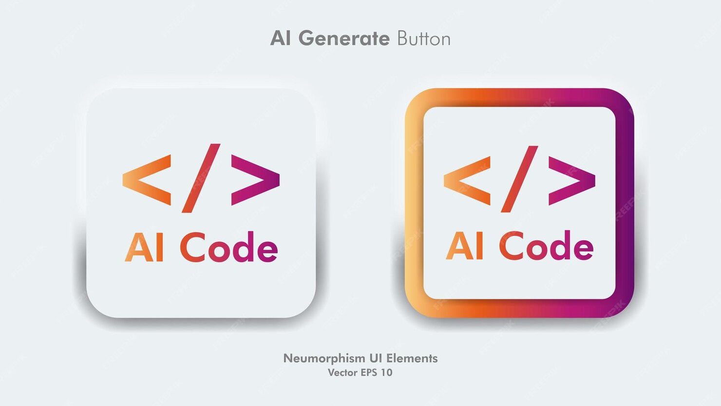 Premium Vector | Square generative coding AI button user interface Artificial intelligence UI UX ...
