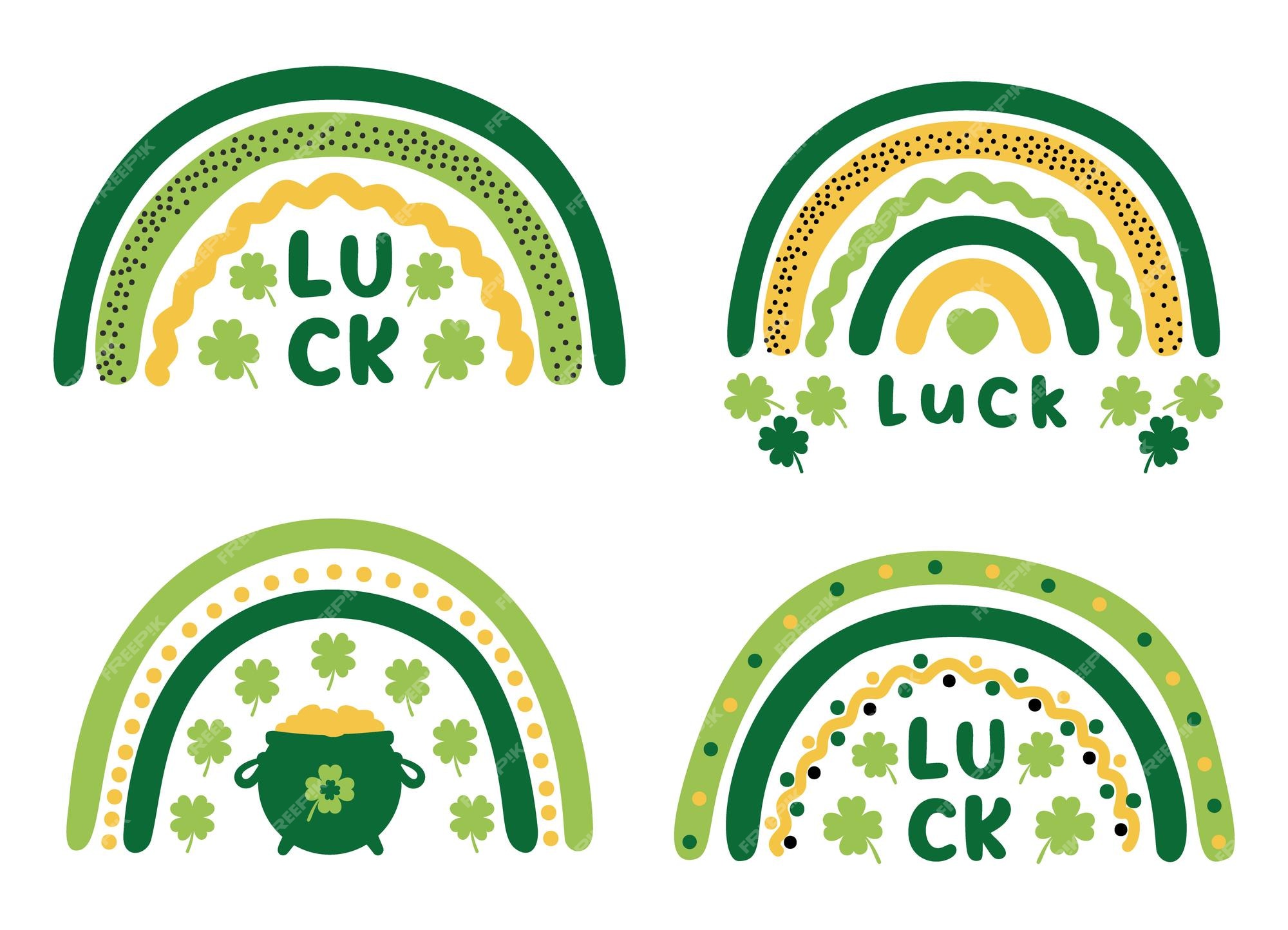 Premium Vector | St patricks day rainbow set of 4 hand drawn rainbow ... Premium Vector | St patricks day rainbow set of 4 hand drawn rainbow ...