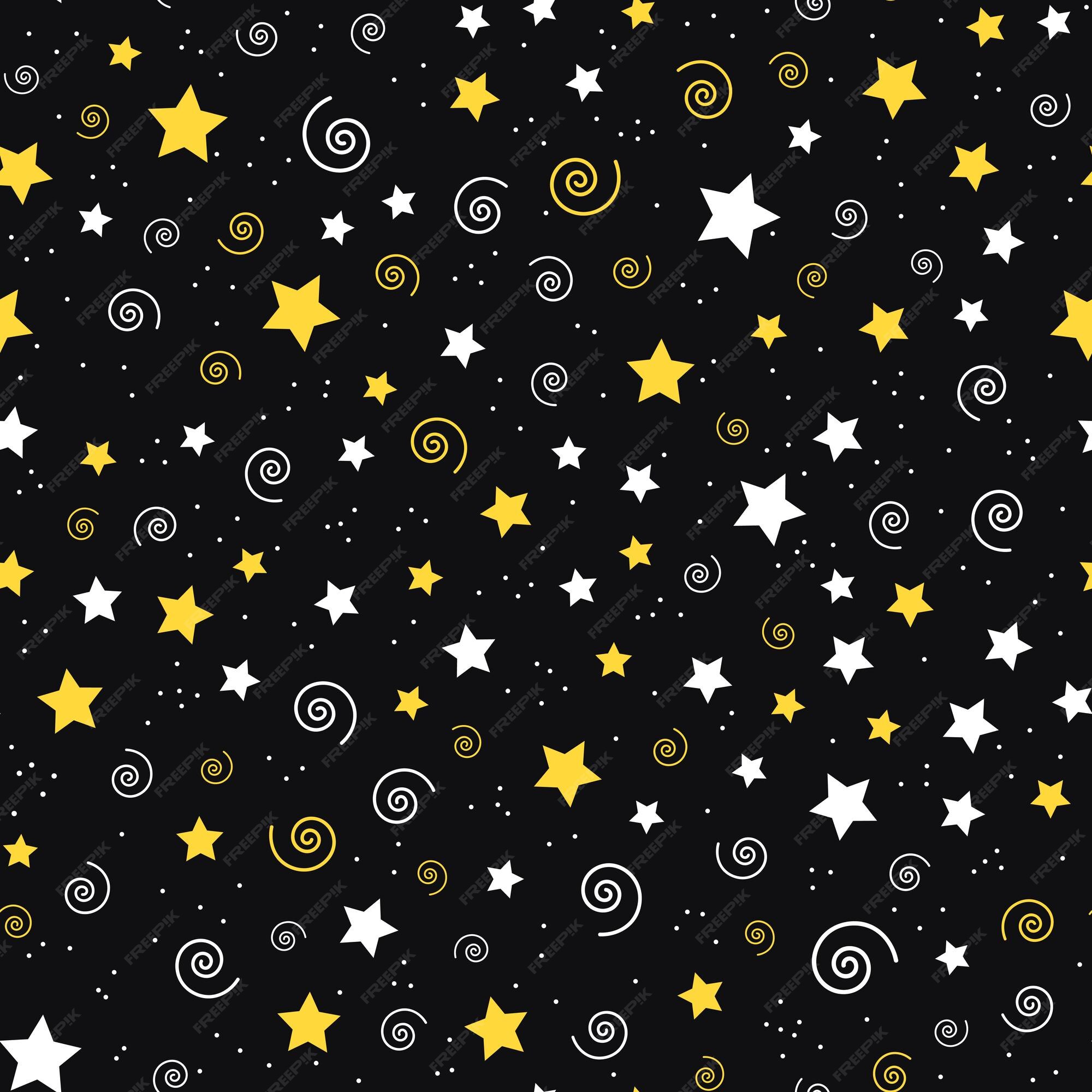 Premium Vector | Stars and spirals. seamless vector pattern Premium Vector | Stars and spirals. seamless vector pattern
