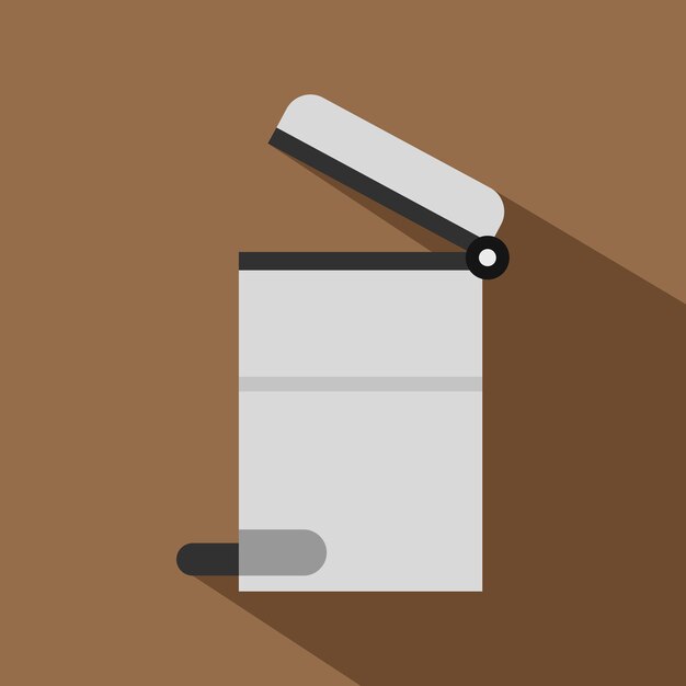Premium Vector | Steel trashcan icon flat illustration of steel ... Premium Vector | Steel trashcan icon flat illustration of steel ...