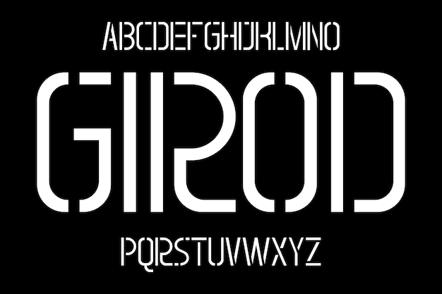 Premium Vector | Stencil condensed display font vector Premium Vector | Stencil condensed display font vector