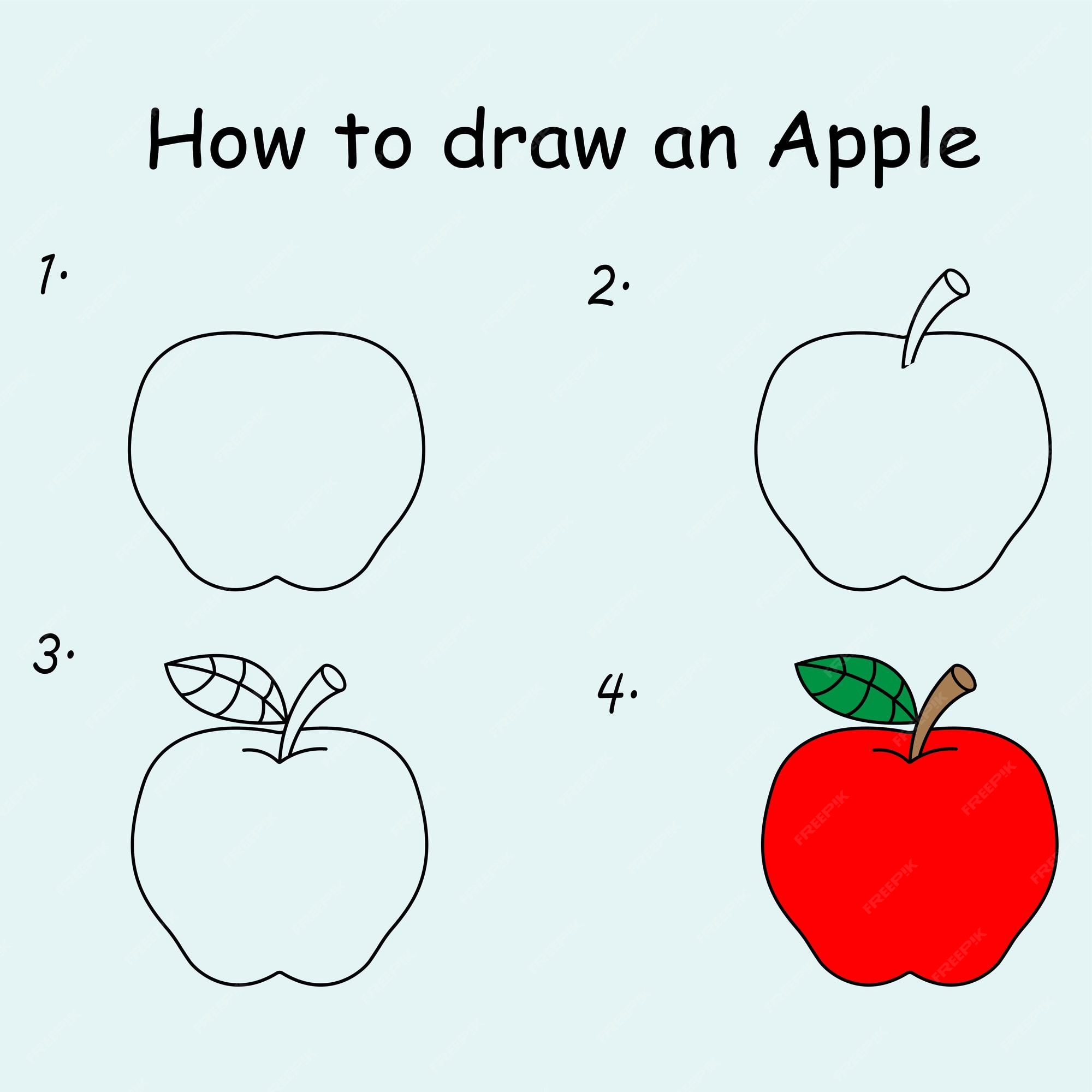 Passo dopo passo per disegnare una mela. tutorial per disegnare una ... Passo dopo passo per disegnare una mela. tutorial per disegnare una ...