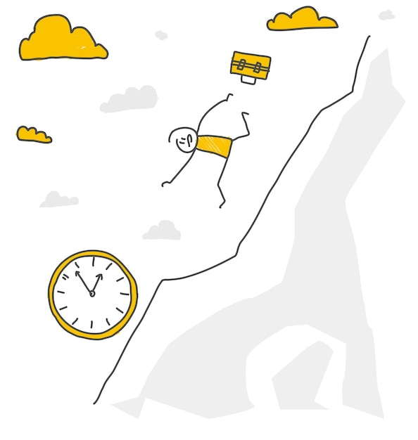 Premium Vector | Stick figures pursuit of time vector Premium Vector | Stick figures pursuit of time vector