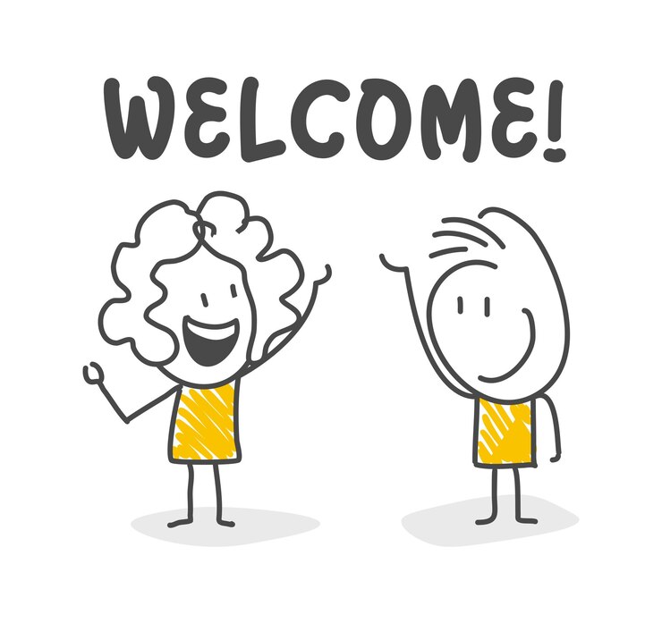 Premium Vector | Stick figures Welcome Vector Premium Vector | Stick figures Welcome Vector