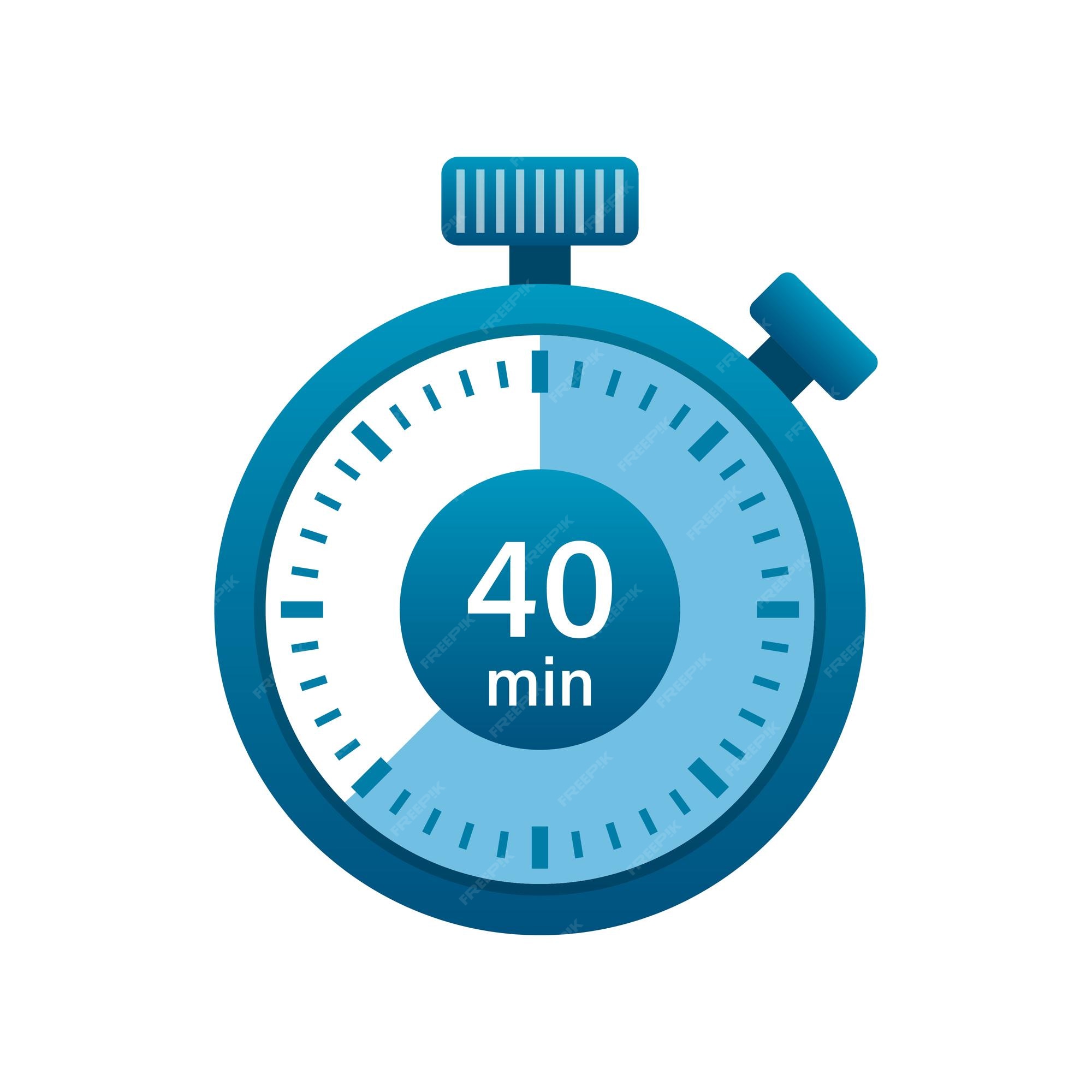 Premium Vector | Stopwatch 40 minutes icon illustration in flat style ... Premium Vector | Stopwatch 40 minutes icon illustration in flat style ...