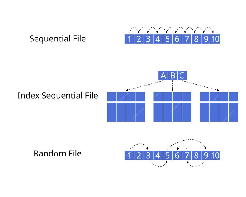 Premium Vector | Storage of data file for sequential file index ...