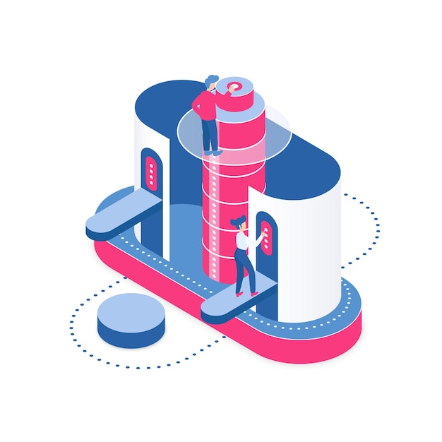 Premium Vector | Storing big data server company information Premium Vector | Storing big data server company information