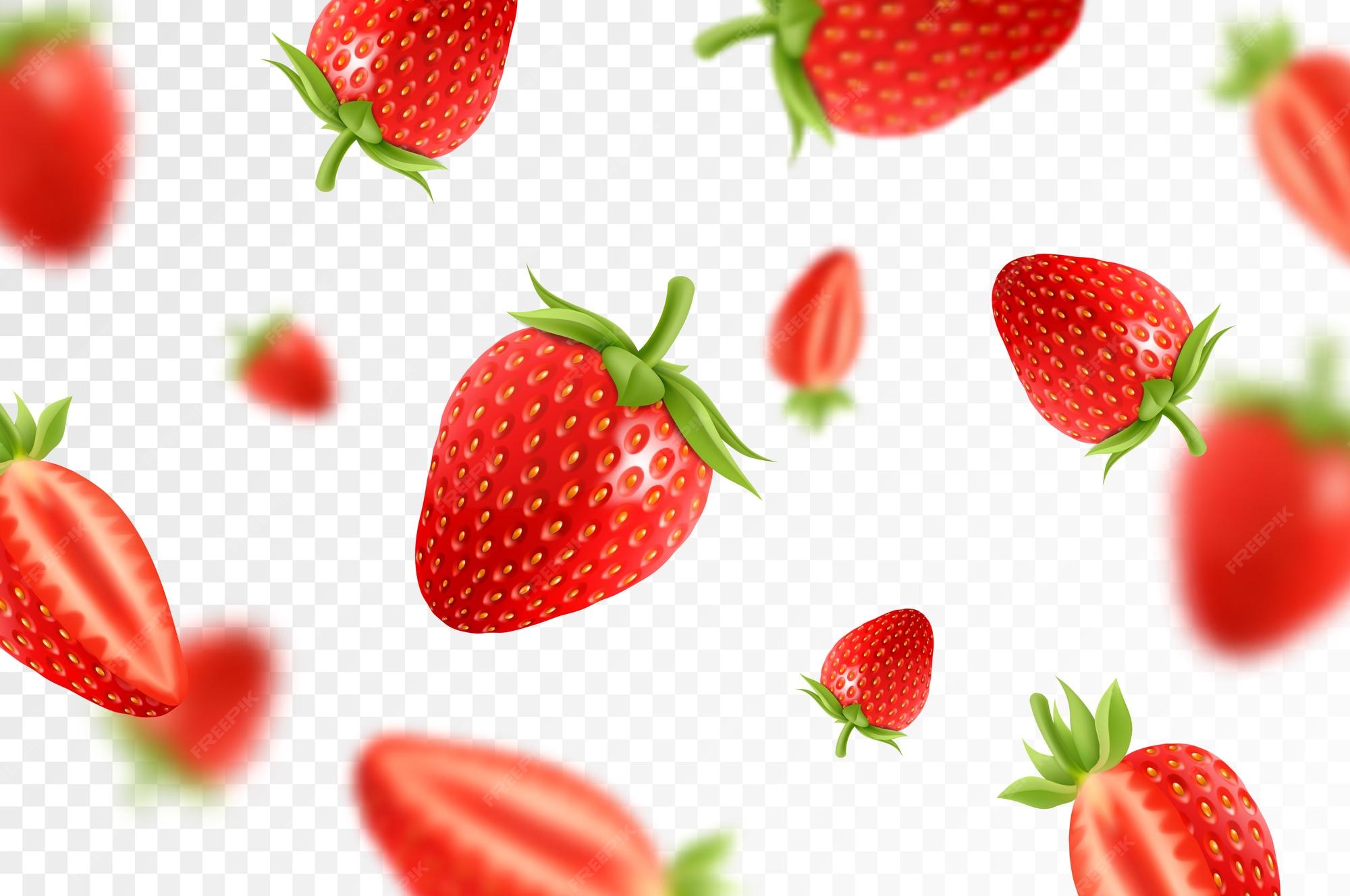 Premium Vector | Strawberry background. Flying red strawberry on ... Premium Vector | Strawberry background. Flying red strawberry on ...