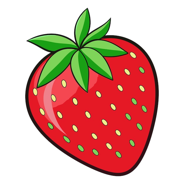 Strawberry Clipart Cartoon Style Vector Illustration Premium Ai Generated Vector
