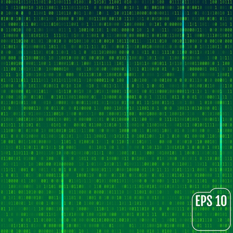 Premium Vector | Stream of binary code on screen Abstract vector background Data and technology ...