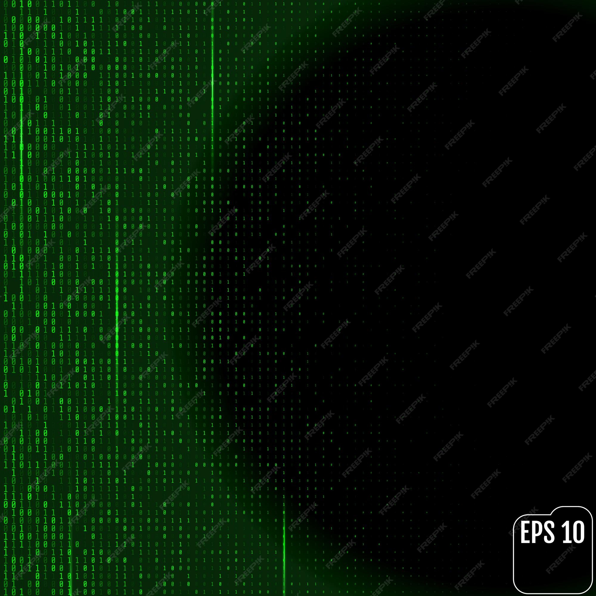 Premium Vector Stream Of Binary Code On Screen Abstract Vector Background Data And Technology