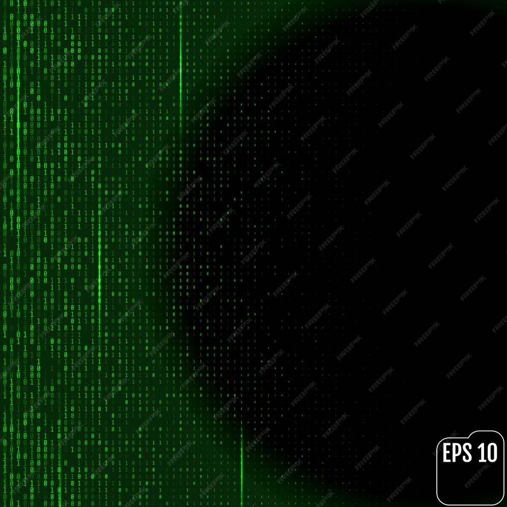 Premium Vector Stream Of Binary Code On Screen Abstract Vector Background Data And Technology 