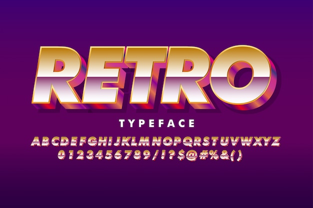 Premium Vector | Strong bold retro alphabet style Premium Vector | Strong bold retro alphabet style