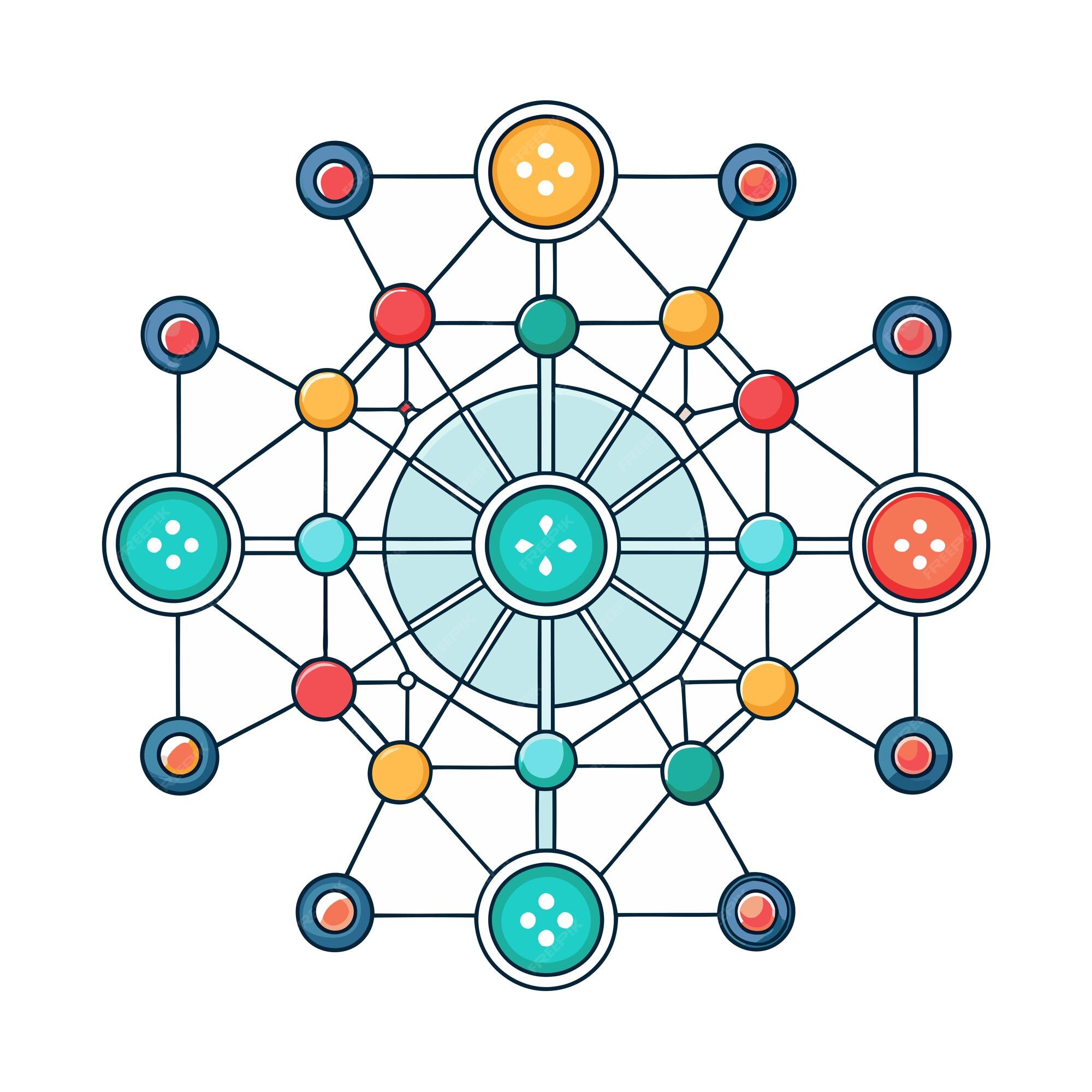 Structured Neural Network Diagram with Layered Node Connections ... Structured Neural Network Diagram with Layered Node Connections ...