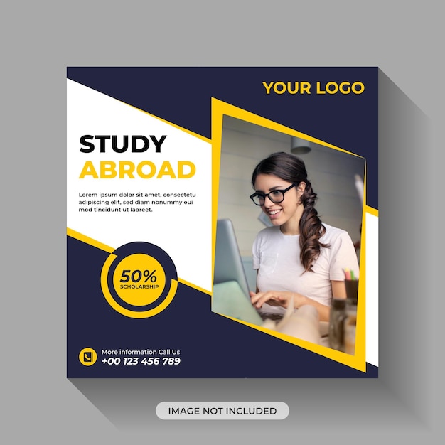 Premium Vector | Study abroad Creative social media post template ... Premium Vector | Study abroad Creative social media post template ...