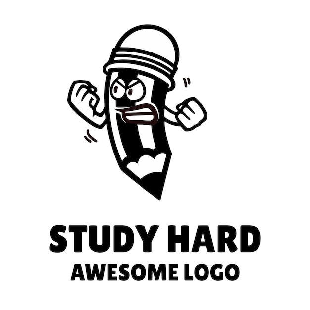 Premium Vector | Study hard logo Premium Vector | Study hard logo
