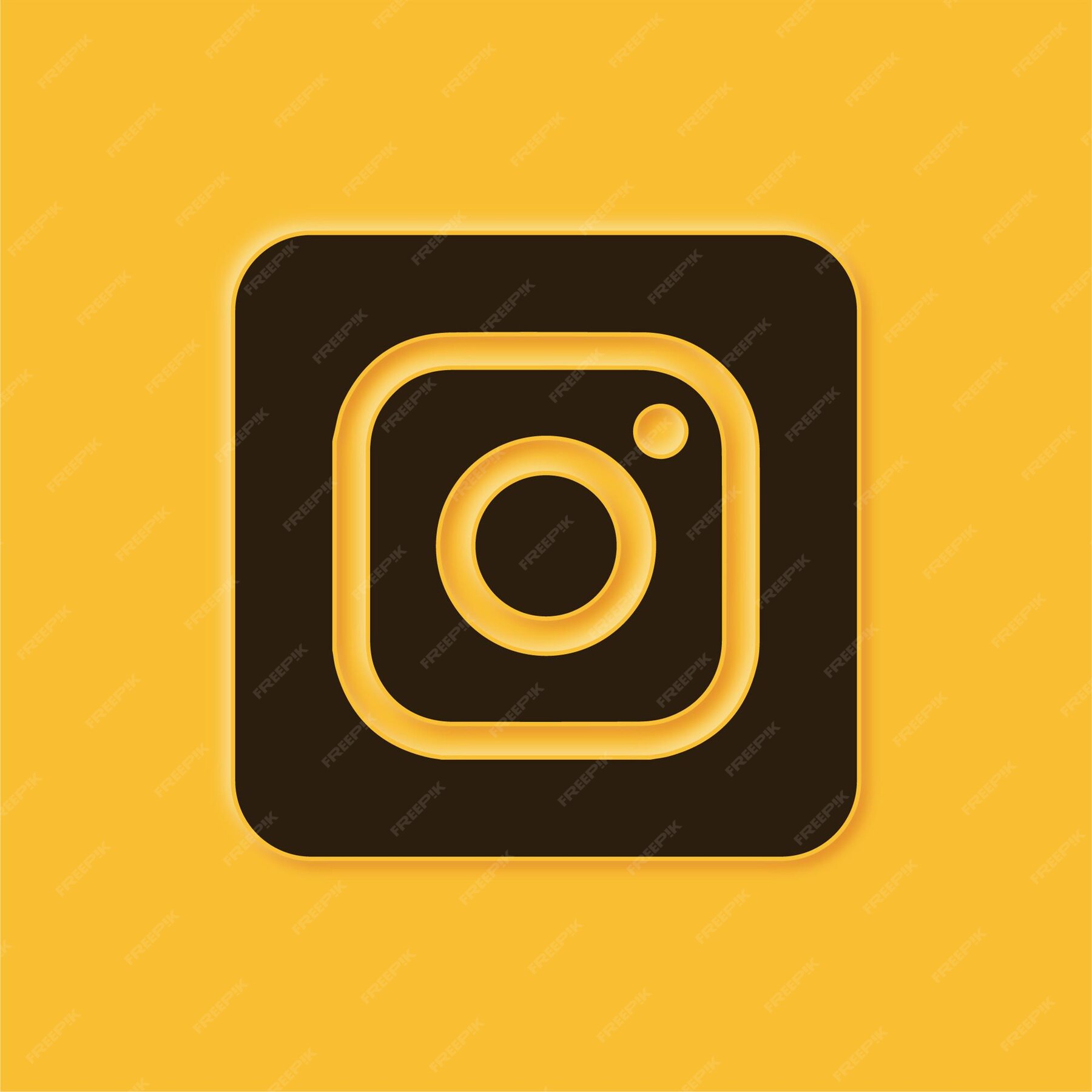 Premium Vector | Stunning Embossed Yellow Instagram Icon Premium Vector | Stunning Embossed Yellow Instagram Icon