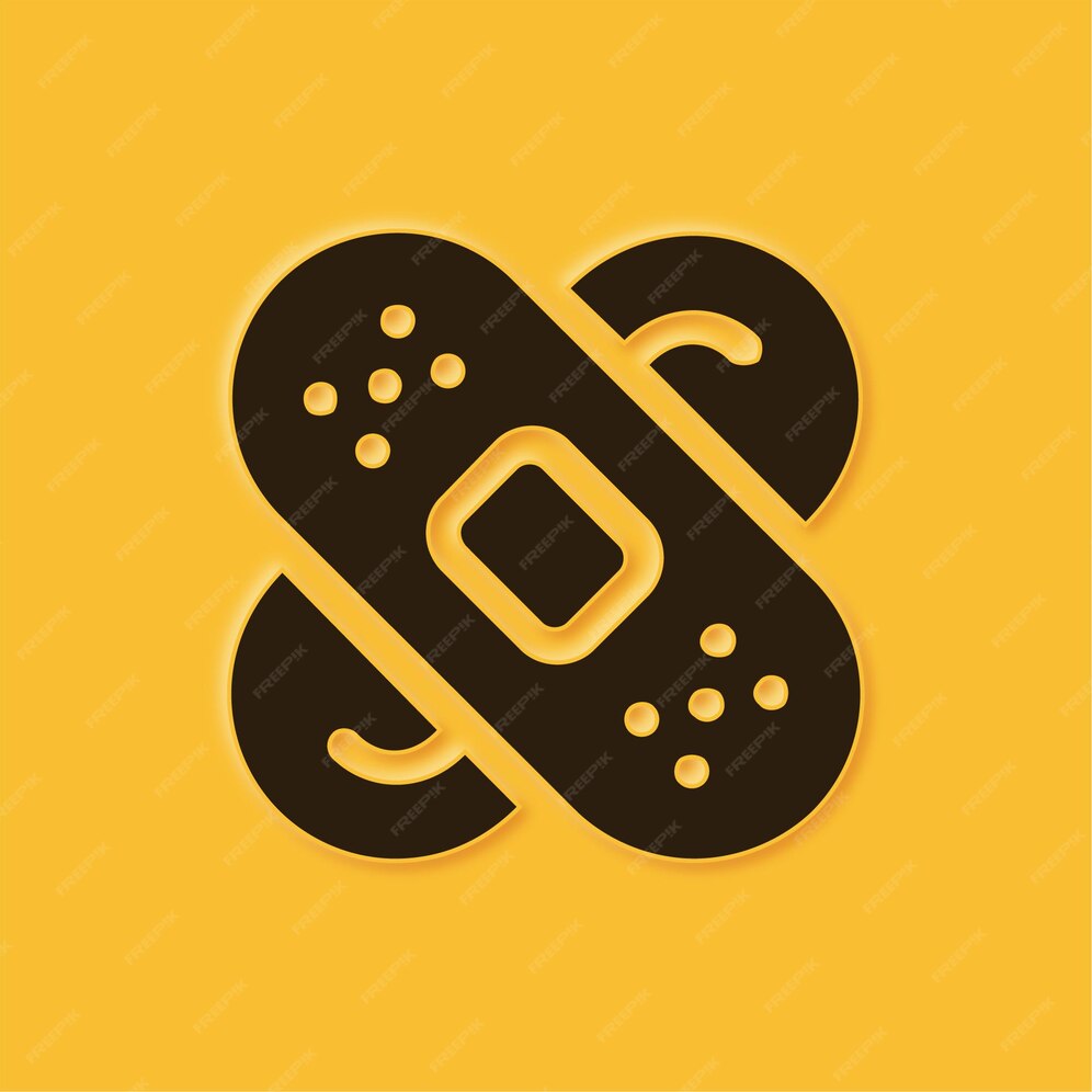 Premium Vector | Stunning Embossed Yellow Plaster Icon Premium Vector | Stunning Embossed Yellow Plaster Icon