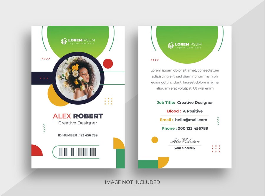 Premium Vector | Stylish id card design template, id card layout Premium Vector | Stylish id card design template, id card layout